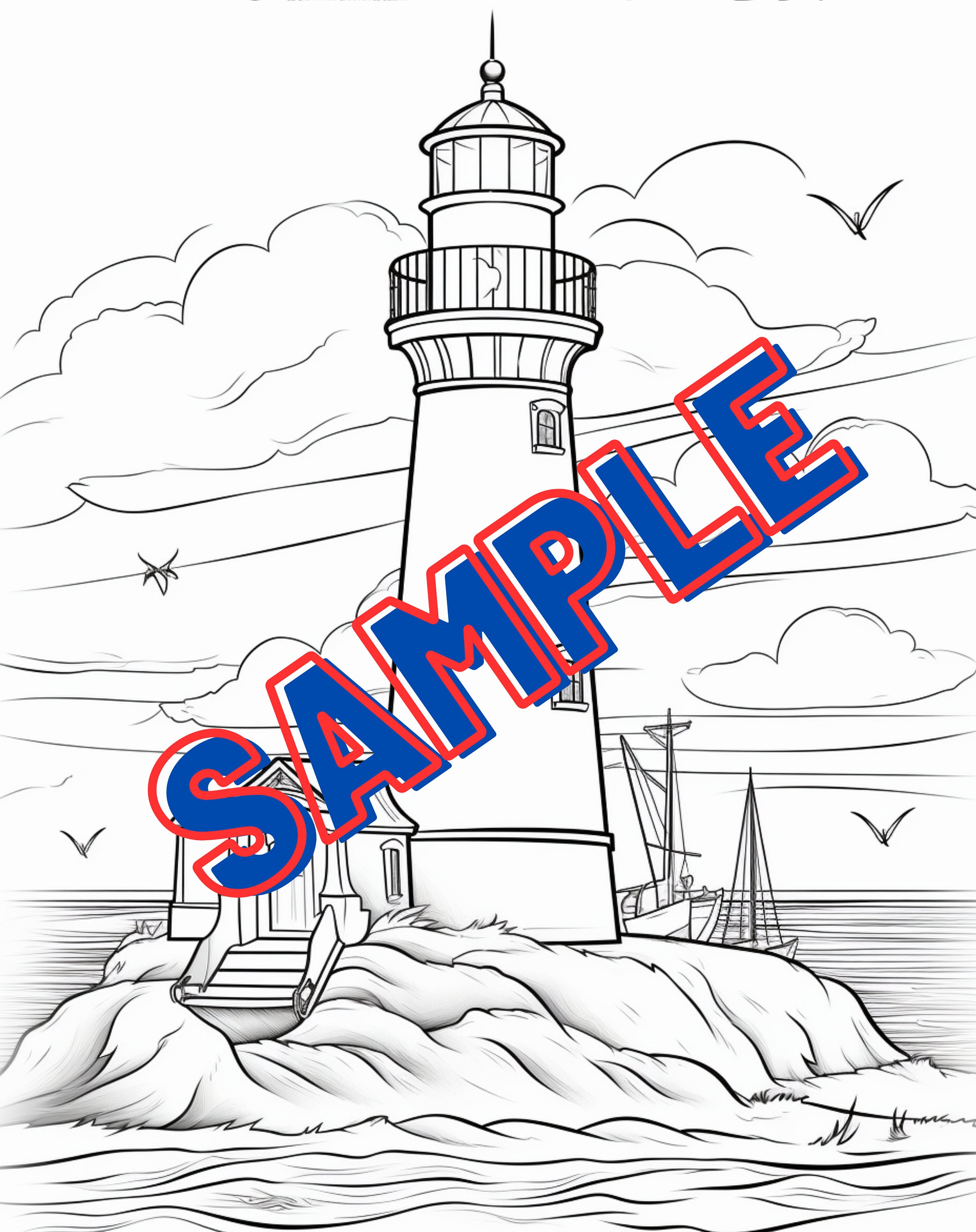 Radiant Beacons: A Lighthouse Coloring Book DIGITAL DOWNLOAD PDF - Etsy