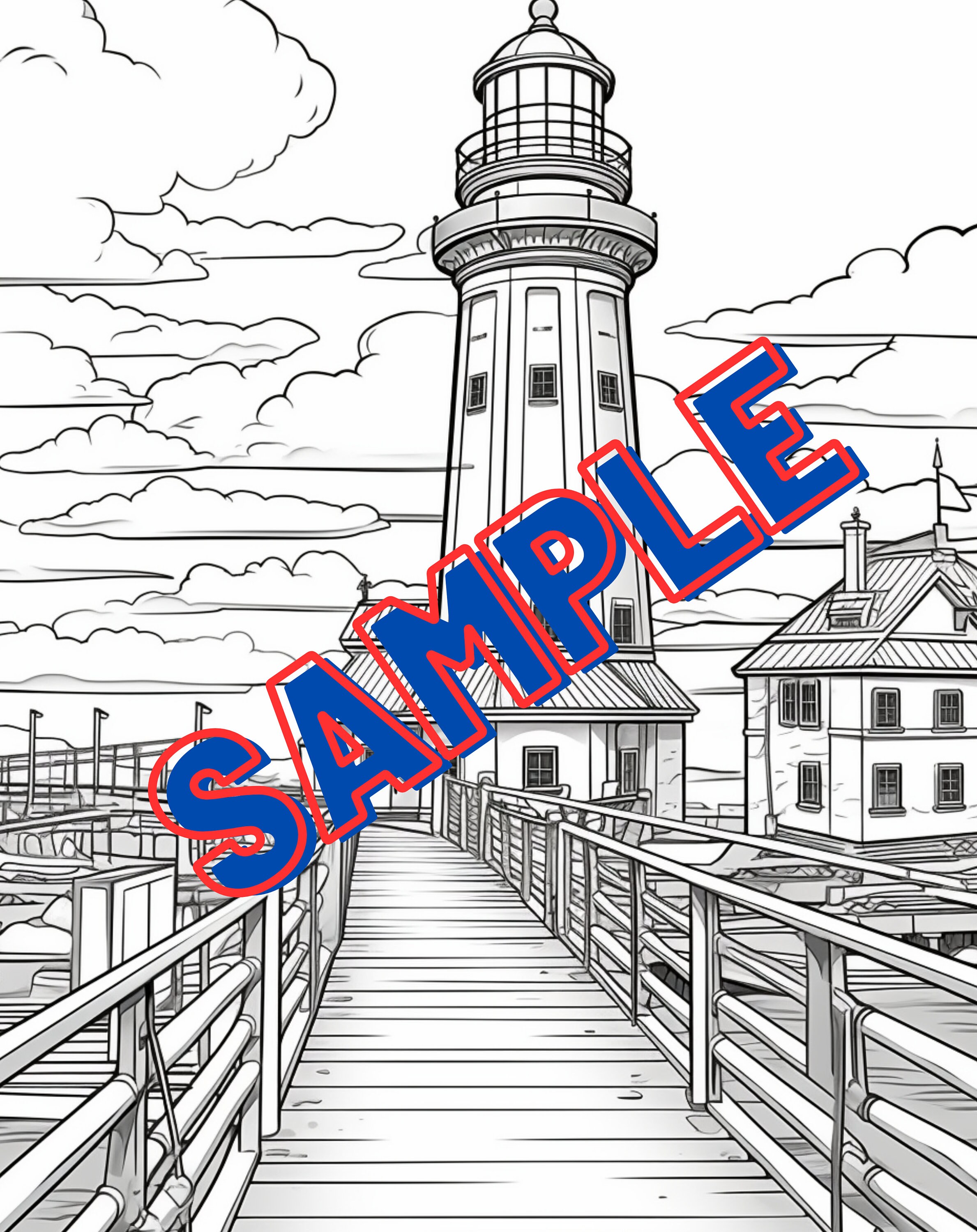 Radiant Beacons: A Lighthouse Coloring Book DIGITAL DOWNLOAD PDF - Etsy