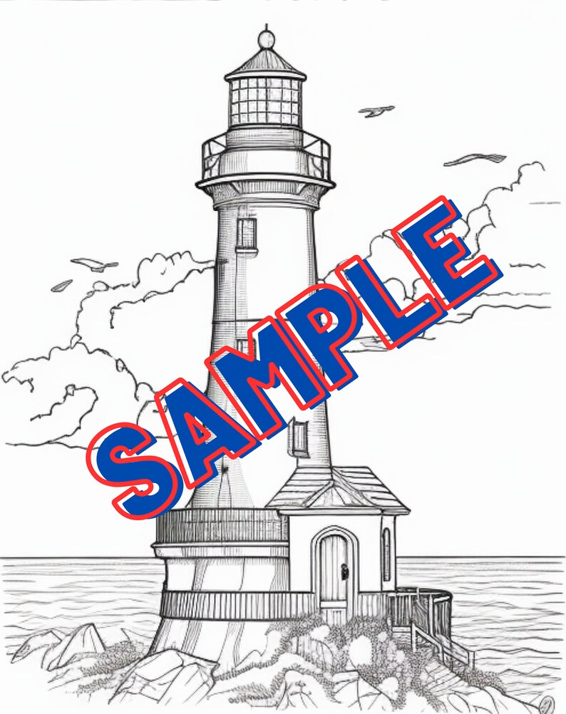 Radiant Beacons: A Lighthouse Coloring Book DIGITAL DOWNLOAD PDF - Etsy