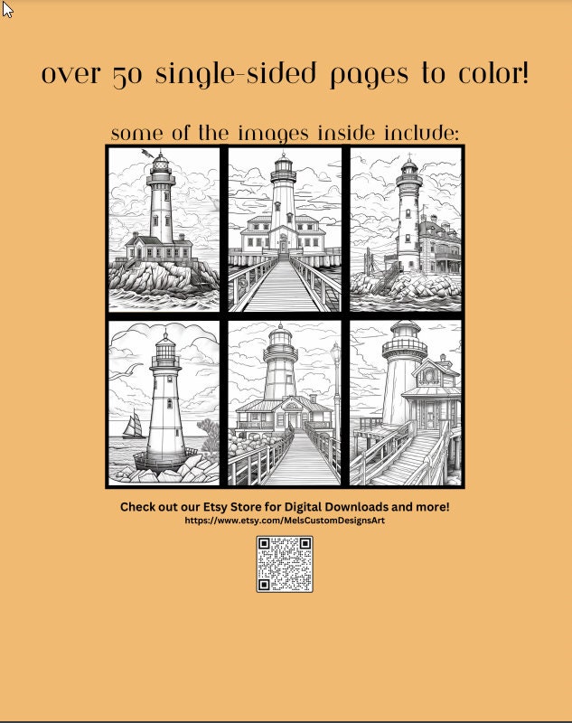 Radiant Beacons: A Lighthouse Coloring Book DIGITAL DOWNLOAD PDF - Etsy