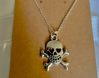 Skull and Crossbones Necklace - Etsy