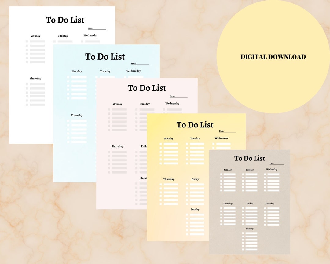 Colorful to Do List to Do List Printable to Do List - Etsy