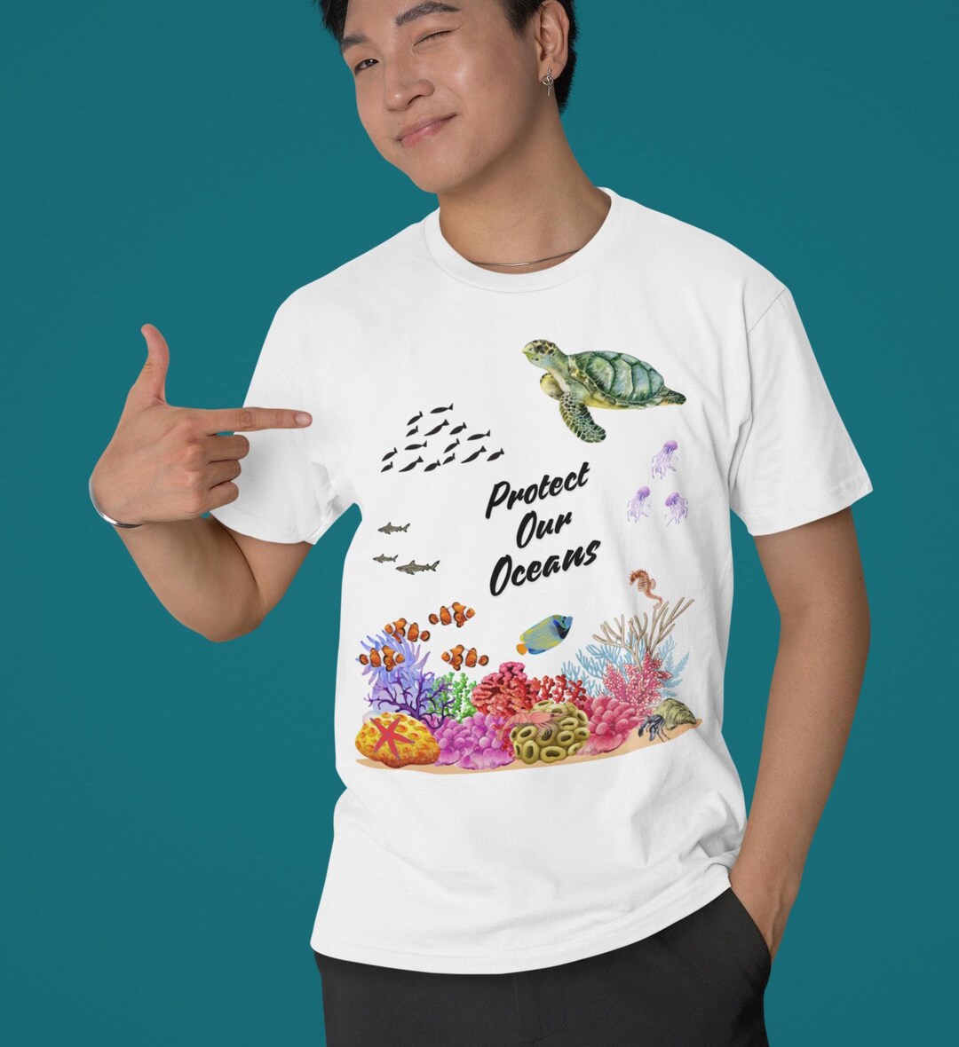 Coral Reef Shirt, Protect Our Oceans T-shirt, Ocean Conservation Shirt ...