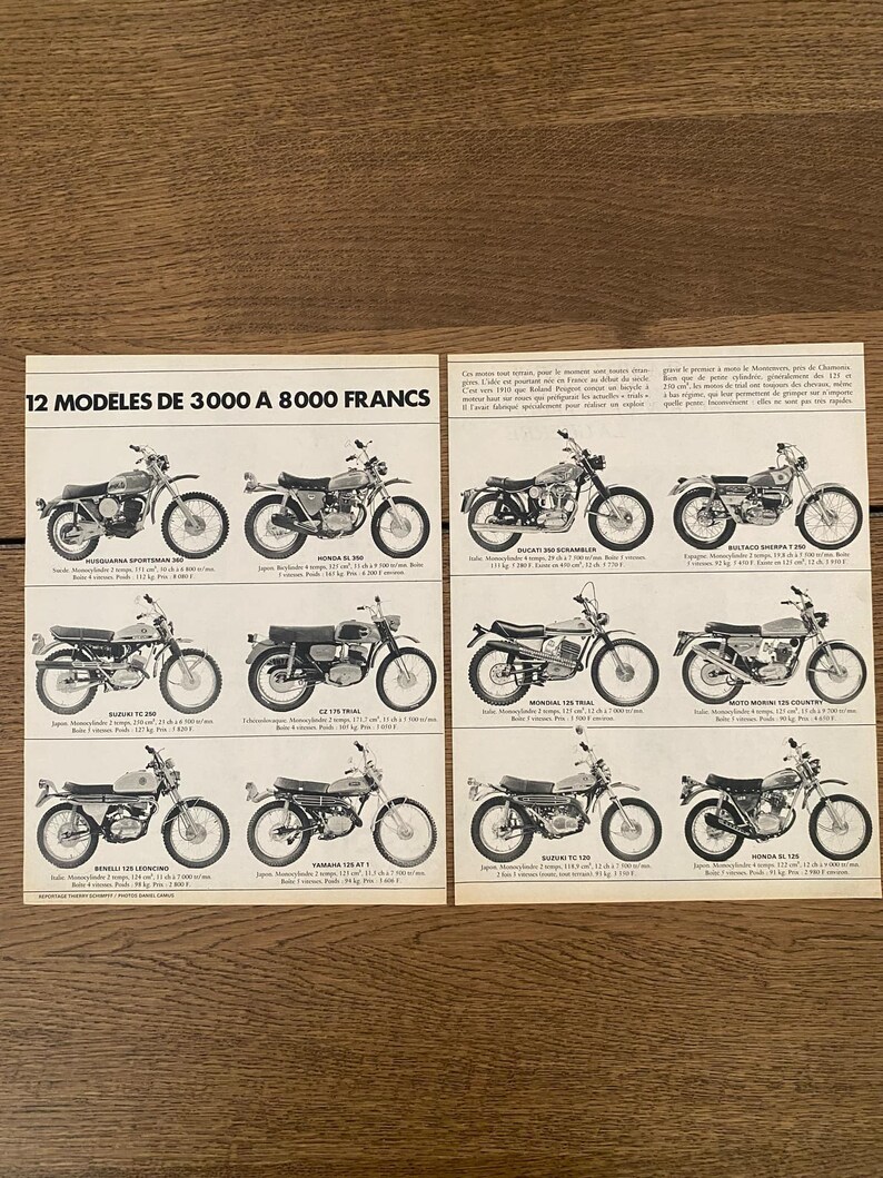 Vintage Motorcycle Ad 1970 french - Etsy