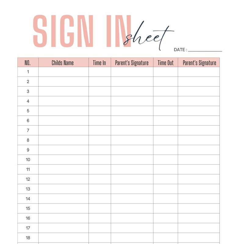 Guest Sign in Sheet - Etsy