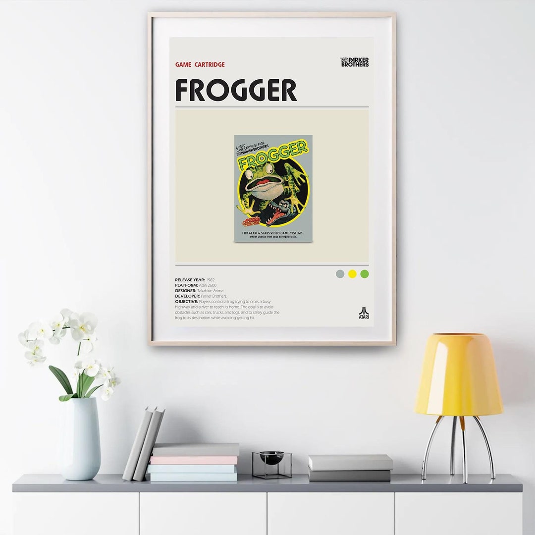 Frogger Atari 2600 Poster: Vintage Video Game Cover Art (digital ...