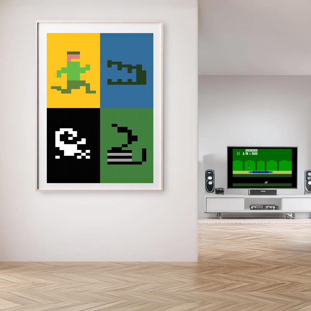 Pitfall Pixel Art Poster: Retro Atari Gamer Room Decor - Etsy