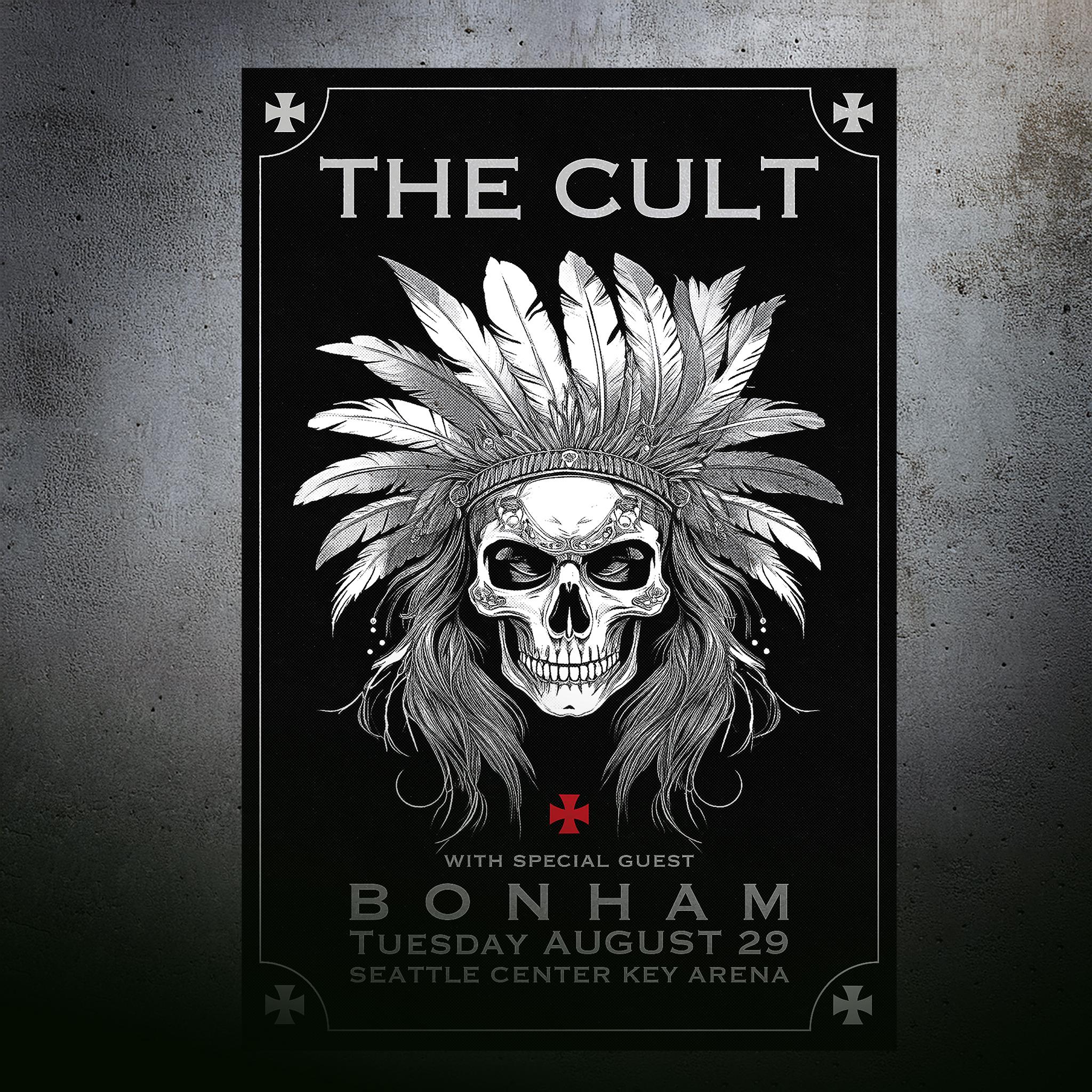 The Cult Sonic Temple Tour Poster - Skull and Headdress Art - Printable ...