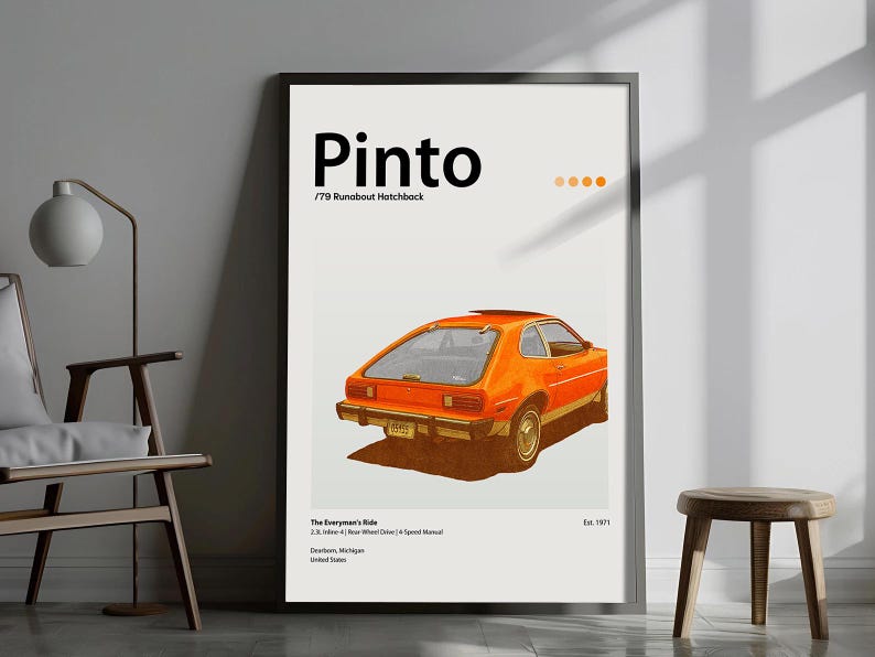1979 Ford Pinto Poster – Vintage 70s Car Wall Art, Retro Auto Print - Etsy