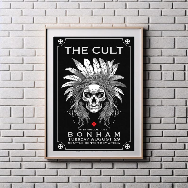 The Cult Sonic Temple Tour Poster – Skull Headdress Art (digital ...