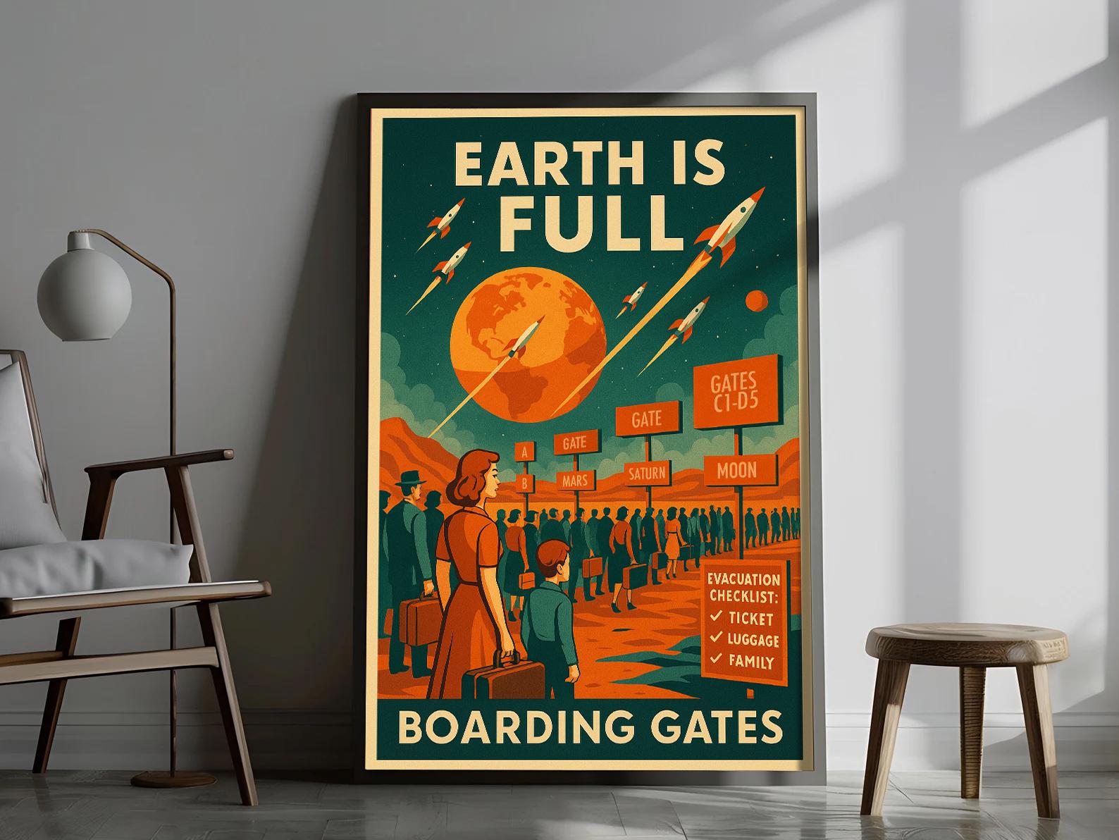 Retro Sci-fi Propaganda Poster: 1950s Atomic Age Space Art - Etsy