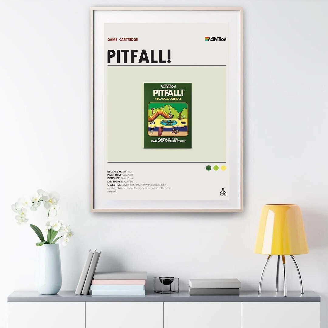 Pitfall! Atari 2600 Poster: Minimalist Mid-century Wall Art (digital ...