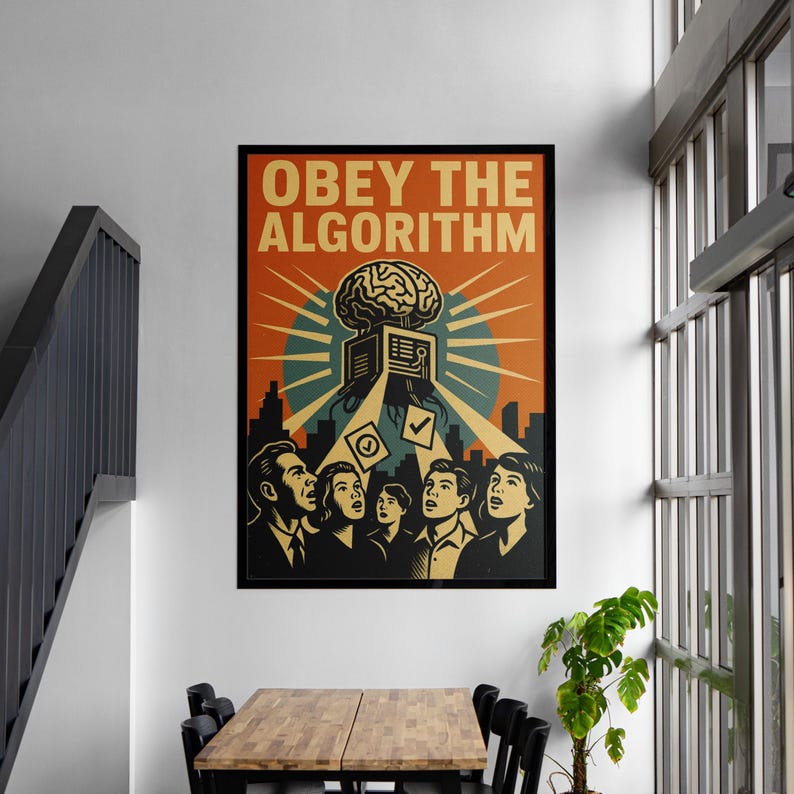 Retro Obey Propaganda Poster: Mid-century Social Commentary Wall Art - Etsy