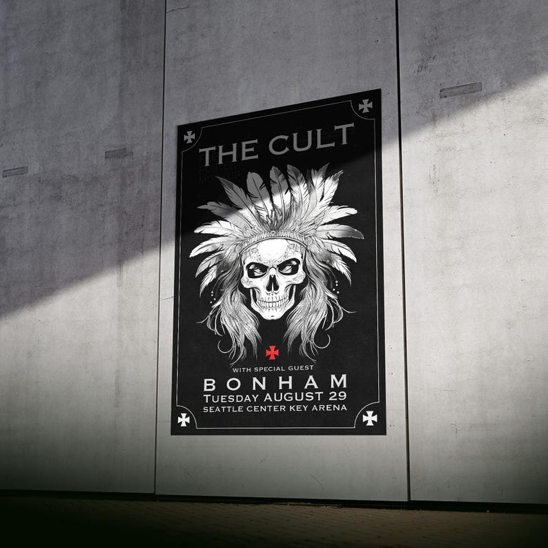 The Cult Sonic Temple Tour Poster – Skull Headdress Art (digital ...