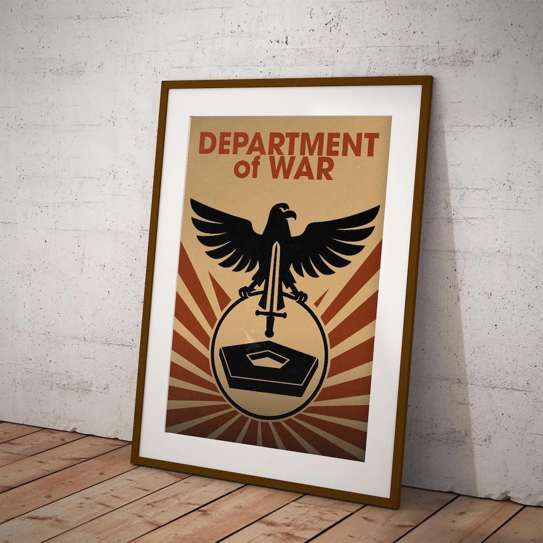 Retro Department of War Poster: Pentagon Eagle, Military History Print ...