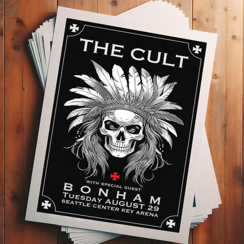 The Cult Sonic Temple Tour Poster – Skull Headdress Art (digital ...