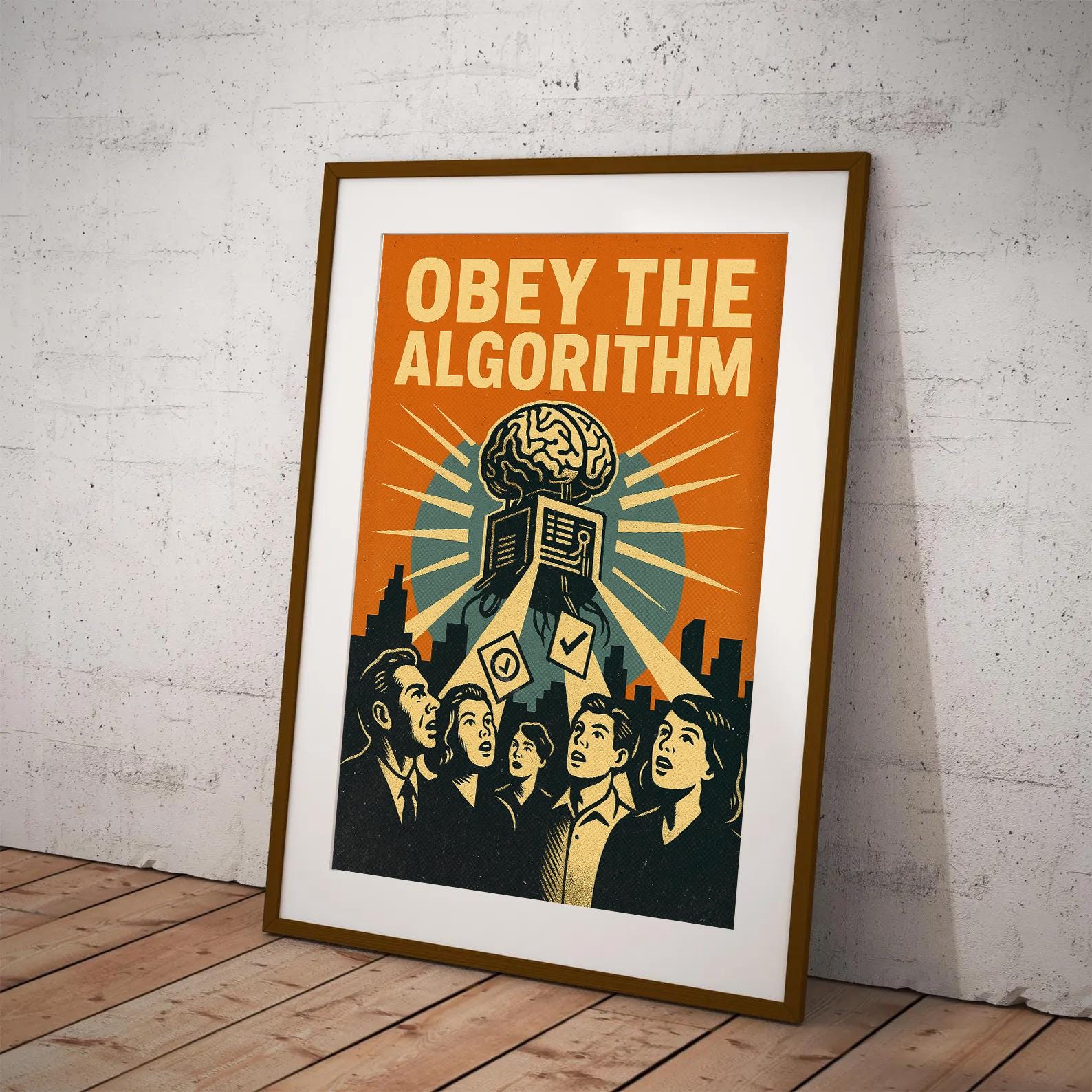 Retro Obey Propaganda Poster: Mid-century Social Commentary Wall Art - Etsy