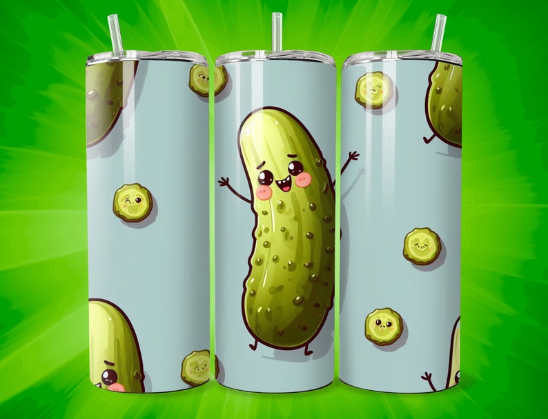 Adorable Pickles Tumbler Wrap, 20oz Skinny Tumbler Sublimation Design ...