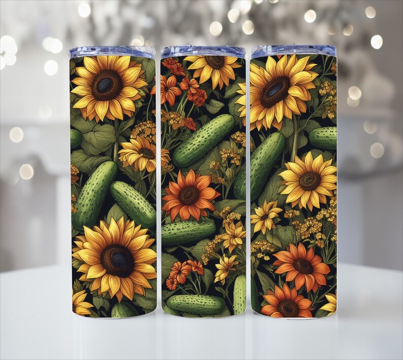 Pickle Tumbler Wrap, 20oz Skinny Tumbler Sublimation Design, Instant ...