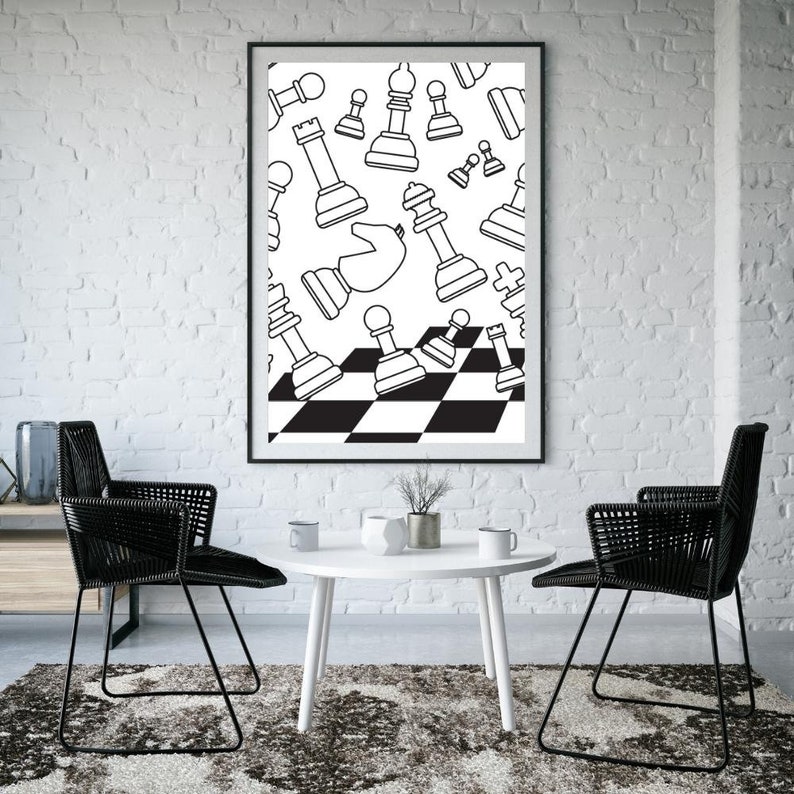 Printable Chess World, Chess Wall Art, Digital Chess Wall Decor ...