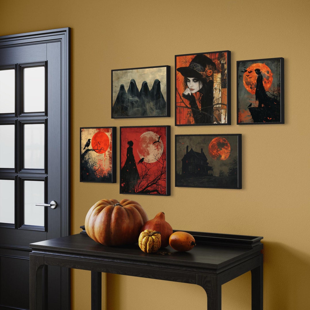 Cartel de terror imprimible de Halloween / Arte de pared cambiante ...