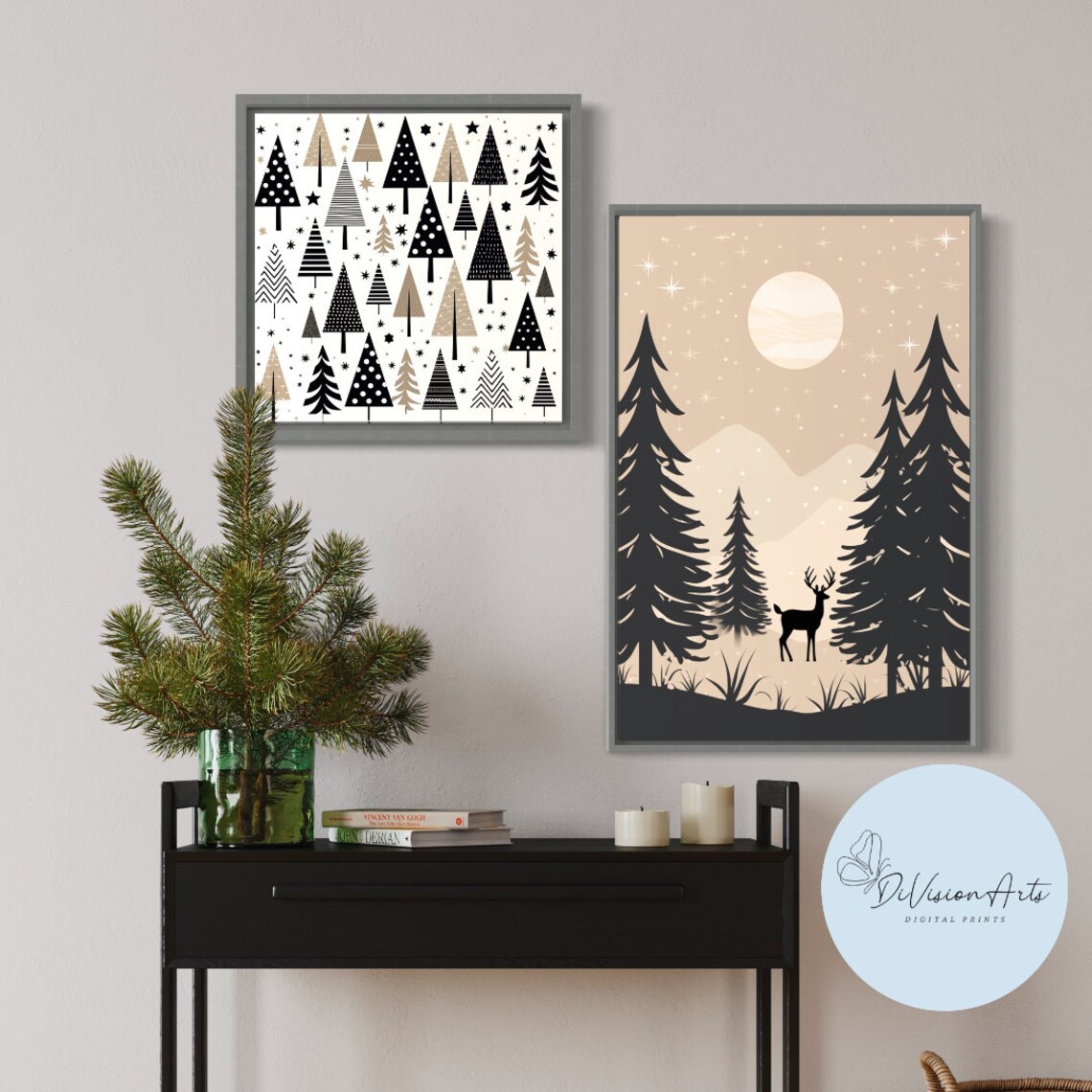 Christmas Tree Digital Prints | Set of 6 | Christmas Decor | Instant ...