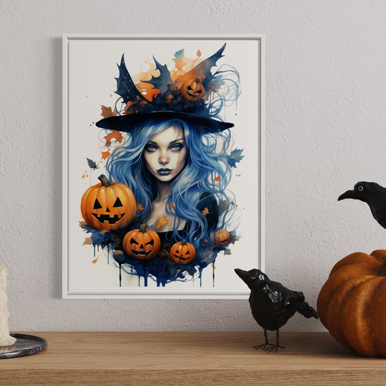 Cute Watercolor Witches | Set of 6 | Halloween Decor | High-quality ...
