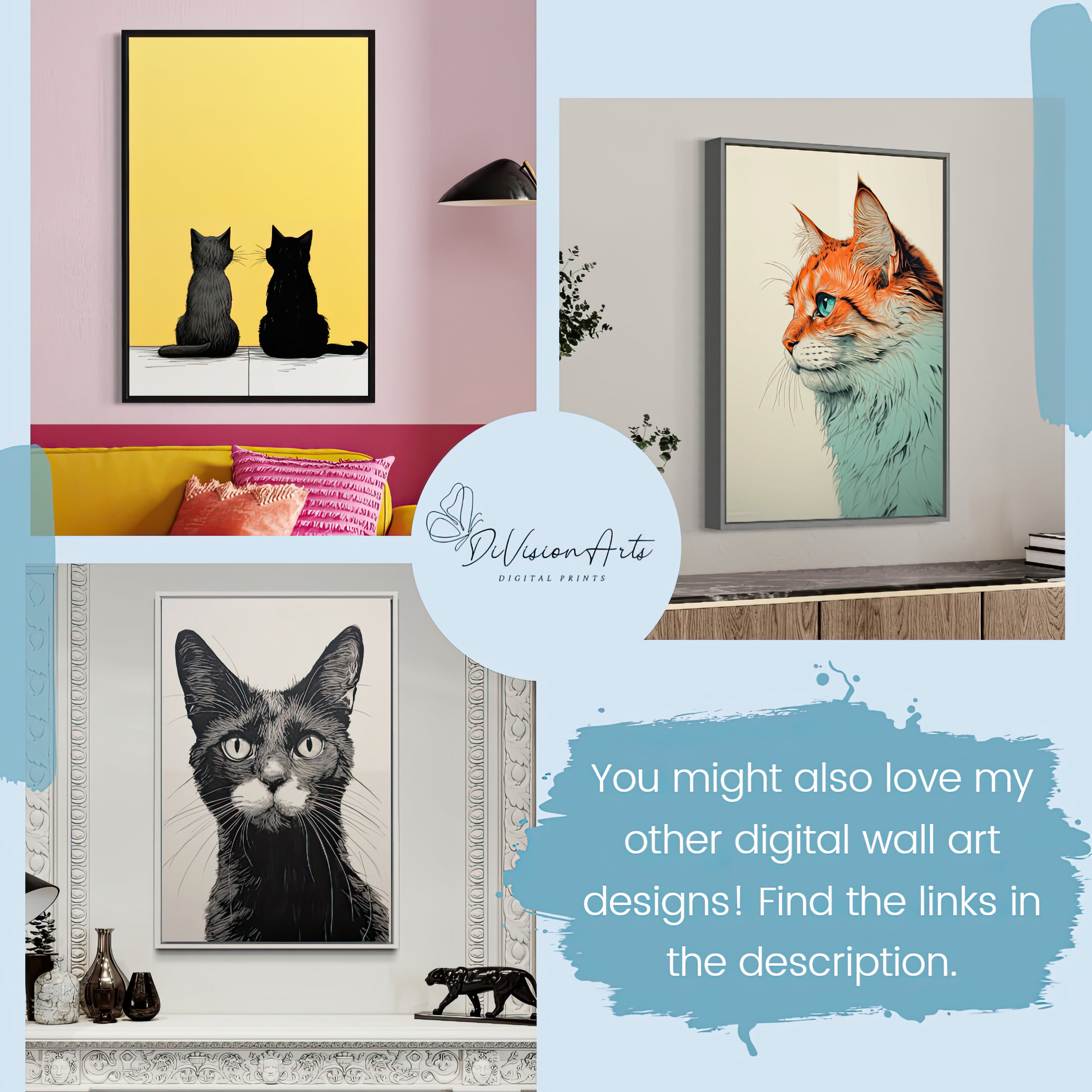 Vintage Сat on a Pedestal Instant Download Cat Printable Art Sitting ...