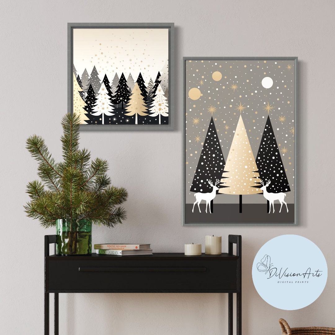Christmas Tree Digital Prints | Set of 6 | Christmas Decor | Instant ...