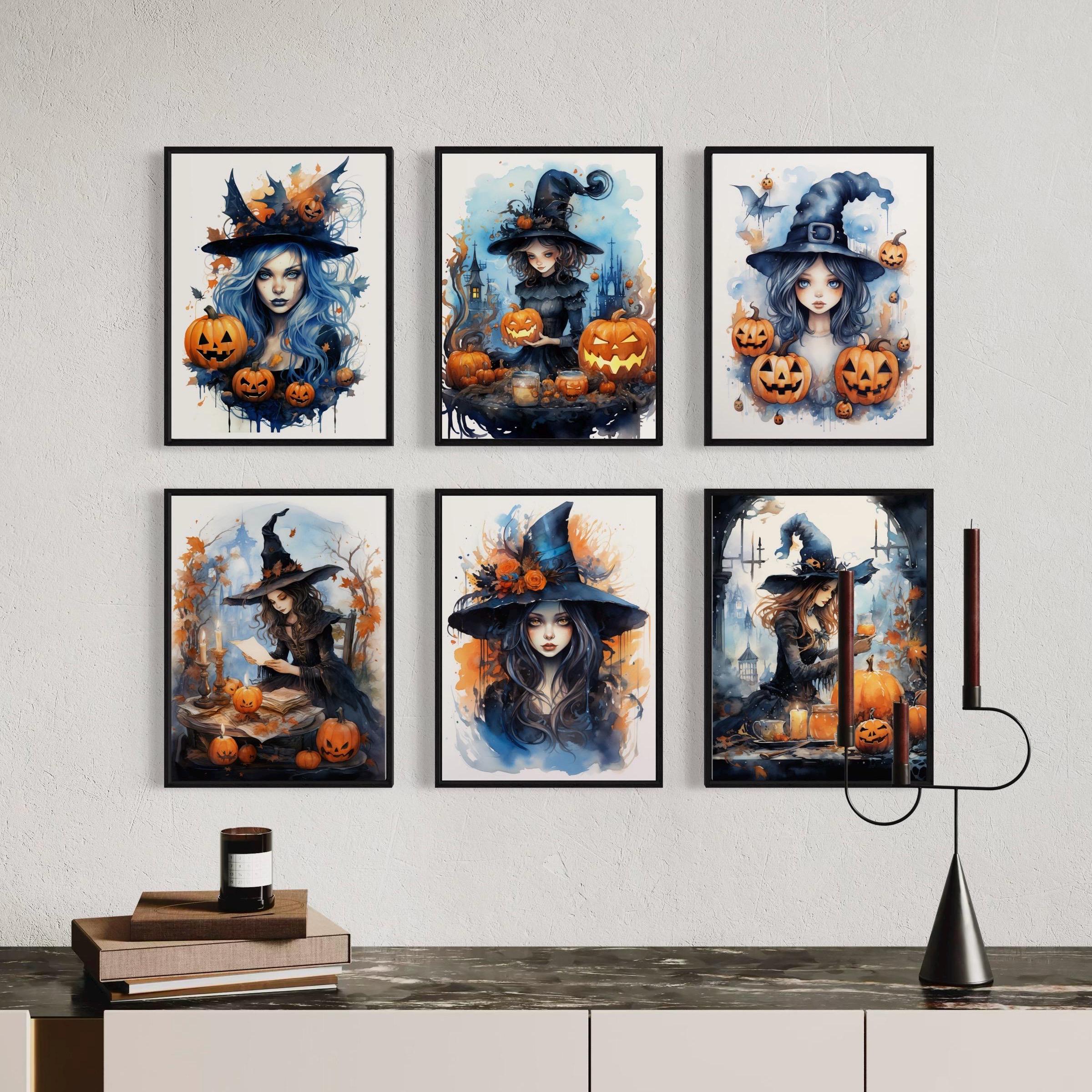 Cute Watercolor Witches | Set of 6 | Halloween Decor | High-quality ...