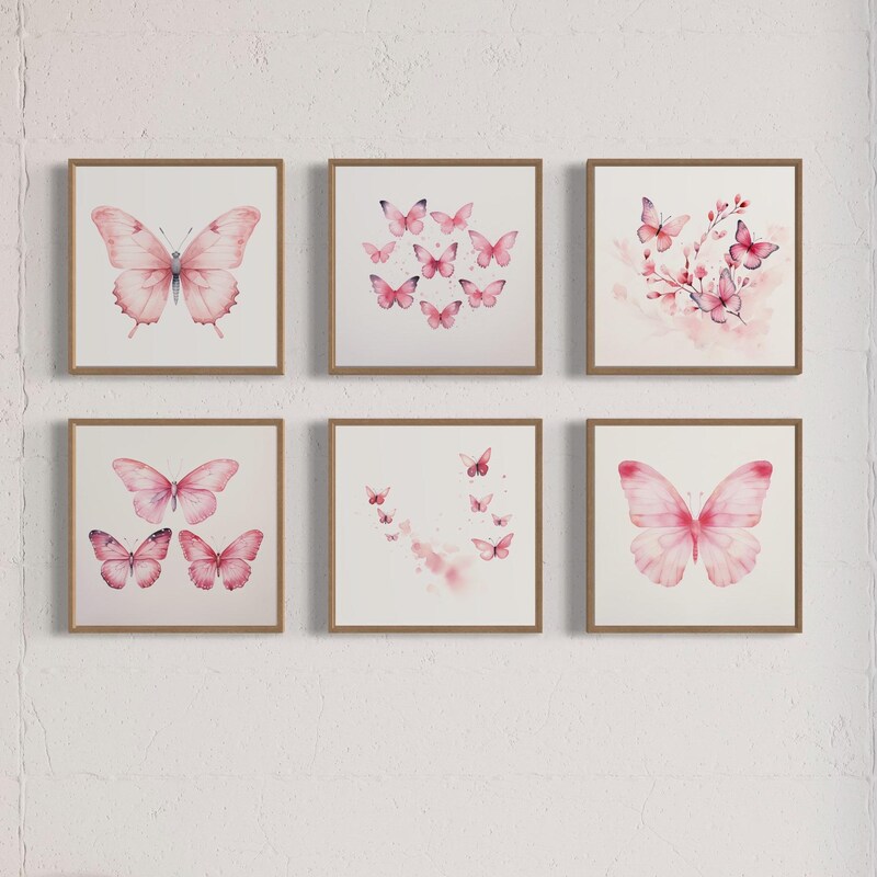 Pink Butterfly Art - Etsy
