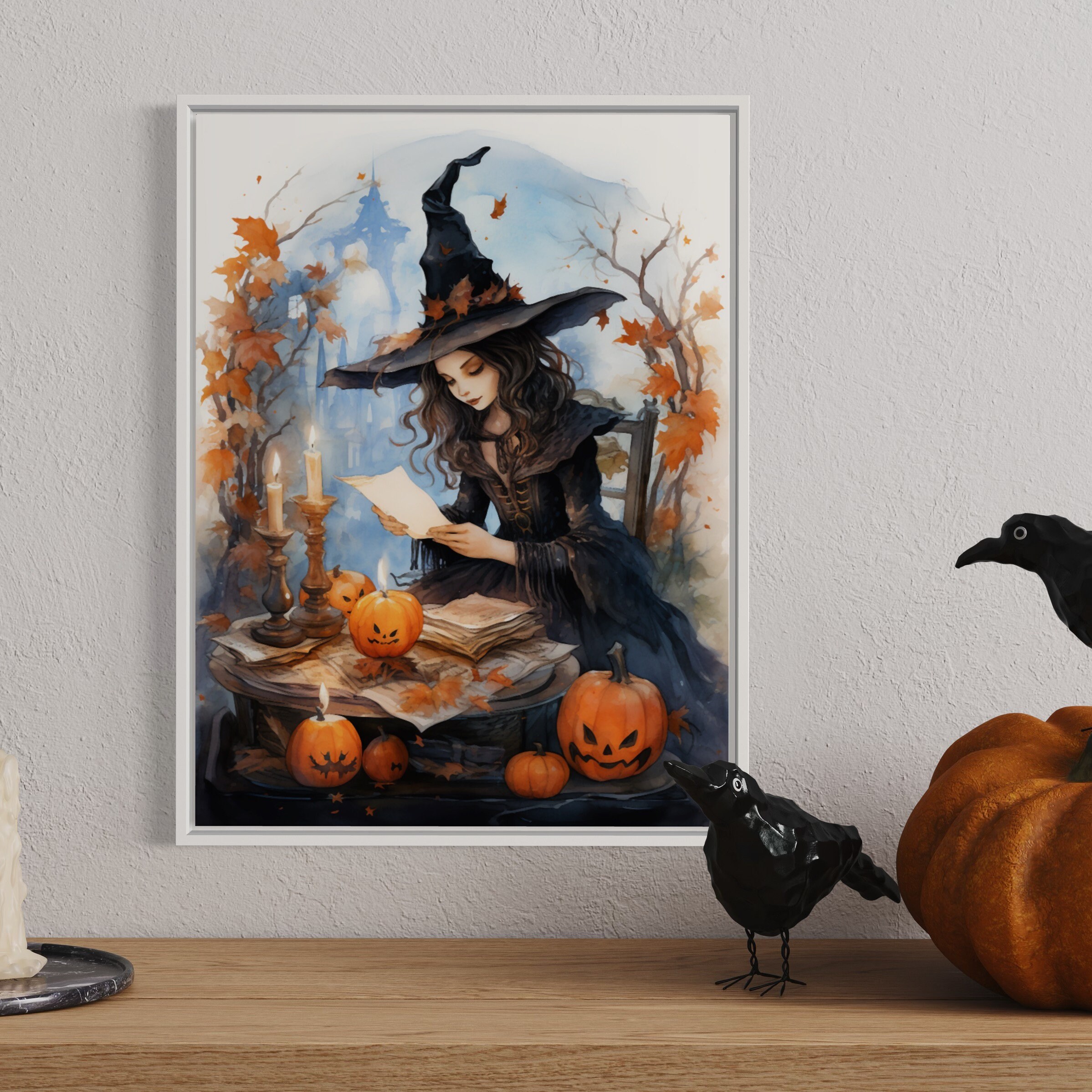 Cute Watercolor Witches | Set of 6 | Halloween Decor | High-quality ...