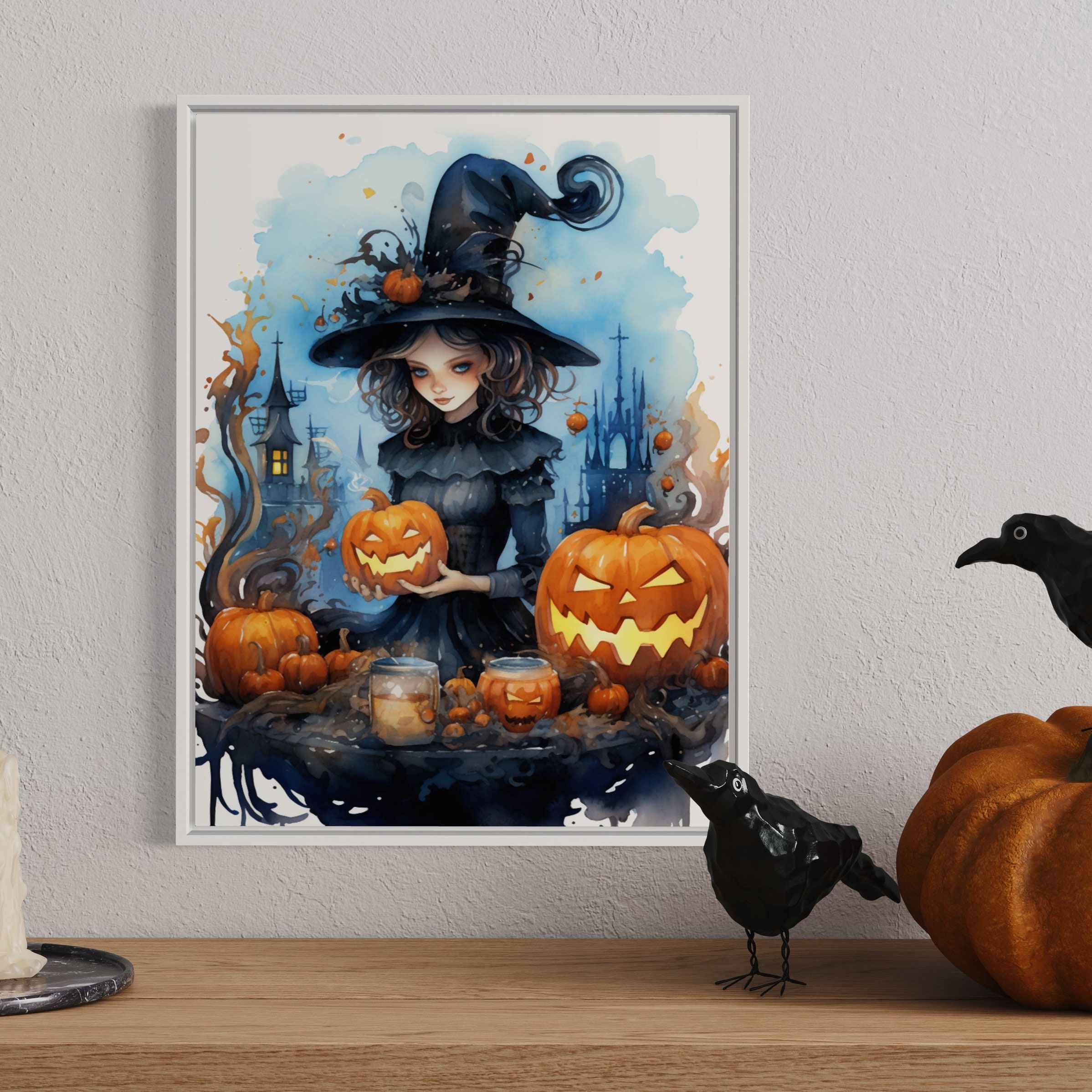 Cute Watercolor Witches | Set of 6 | Halloween Decor | High-quality ...