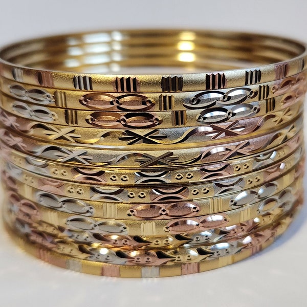 Mixed Metal Bangle - Etsy