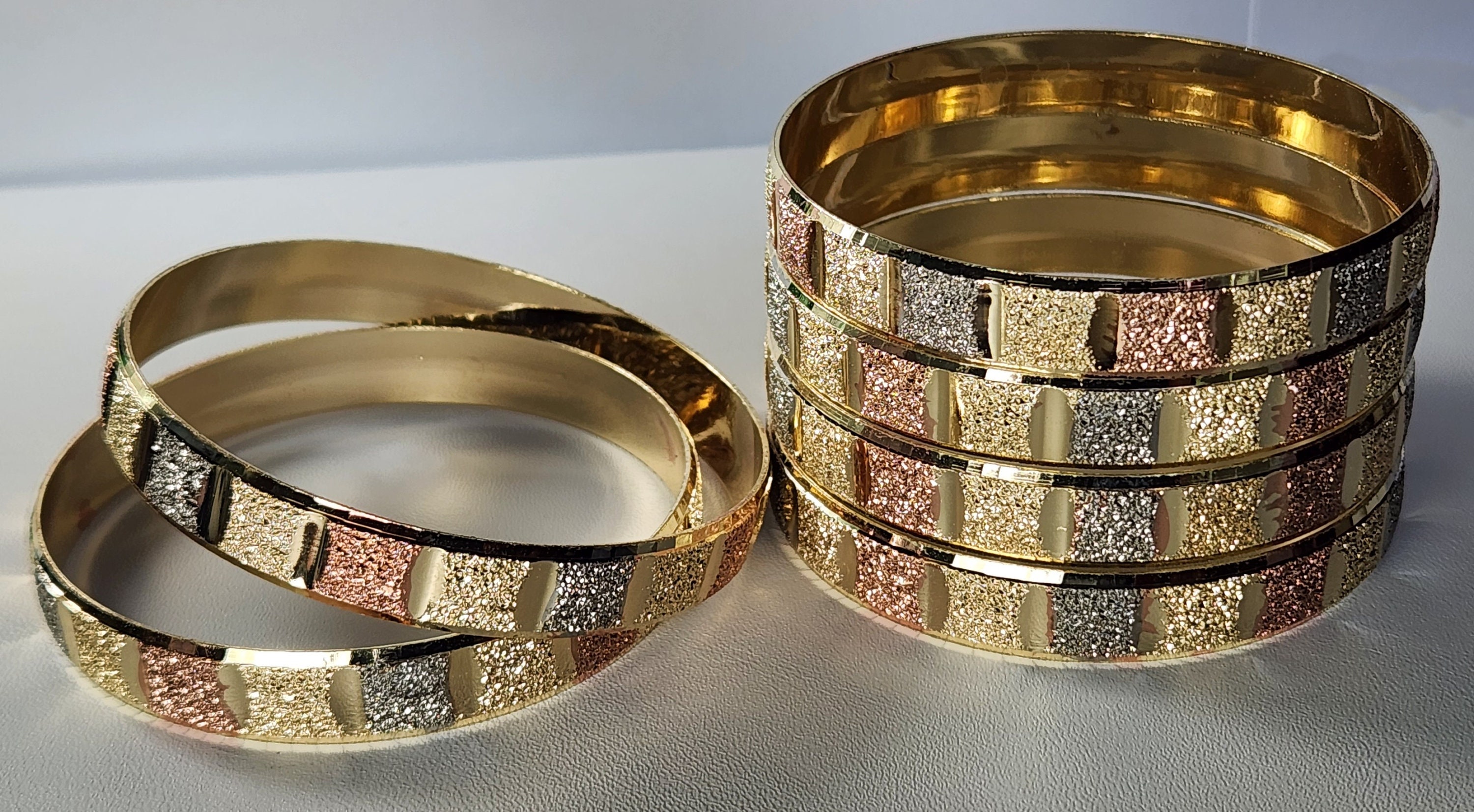 Tri Color 3 Tone Sugar Bangles 10MM - Etsy