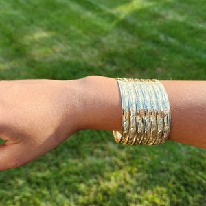 Gold Oro Laminado Bangle Bracelets 6MM - Semanario Set of 7 Bangles - Etsy