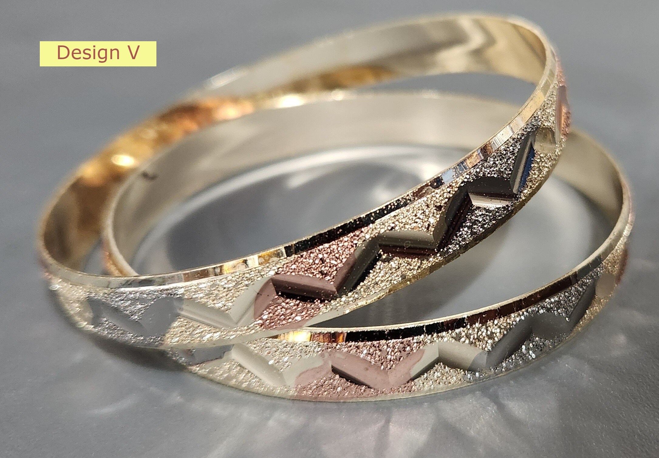 Tri Color 3 Tone Sugar Bangles 10MM - Etsy