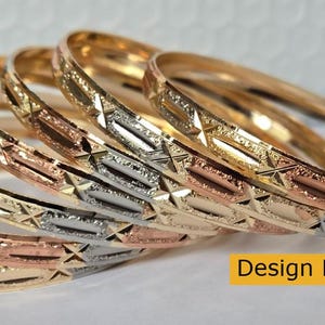 3tone Tri-color Bangle Bracelets 6MM - Semanario Set of 7 Bangles - Etsy