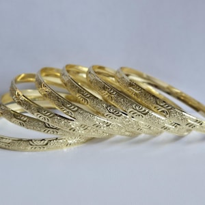 Gold Oro Laminado Bangle Bracelets 6MM - Semanario Set of 7 Bangles - Etsy