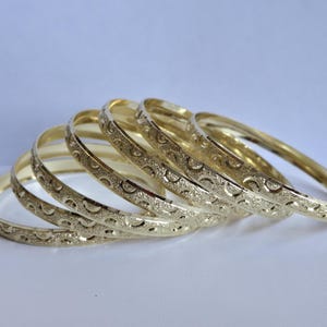 Gold Oro Laminado Bangle Bracelets 6MM - Semanario Set of 7 Bangles - Etsy