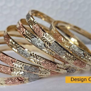 3tone Tri-color Bangle Bracelets 6MM - Semanario Set of 7 Bangles - Etsy