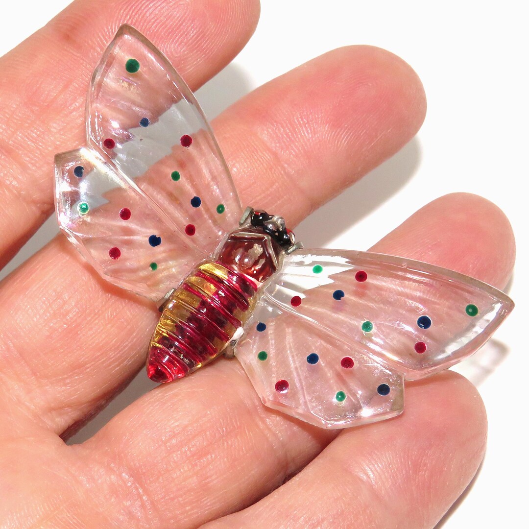 Deco Glass Flying Cicada Pin With Perfume Holder - Etsy