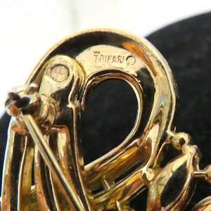 Trifari Gold Tone and Rhinestone Pin and Earring Set - Etsy