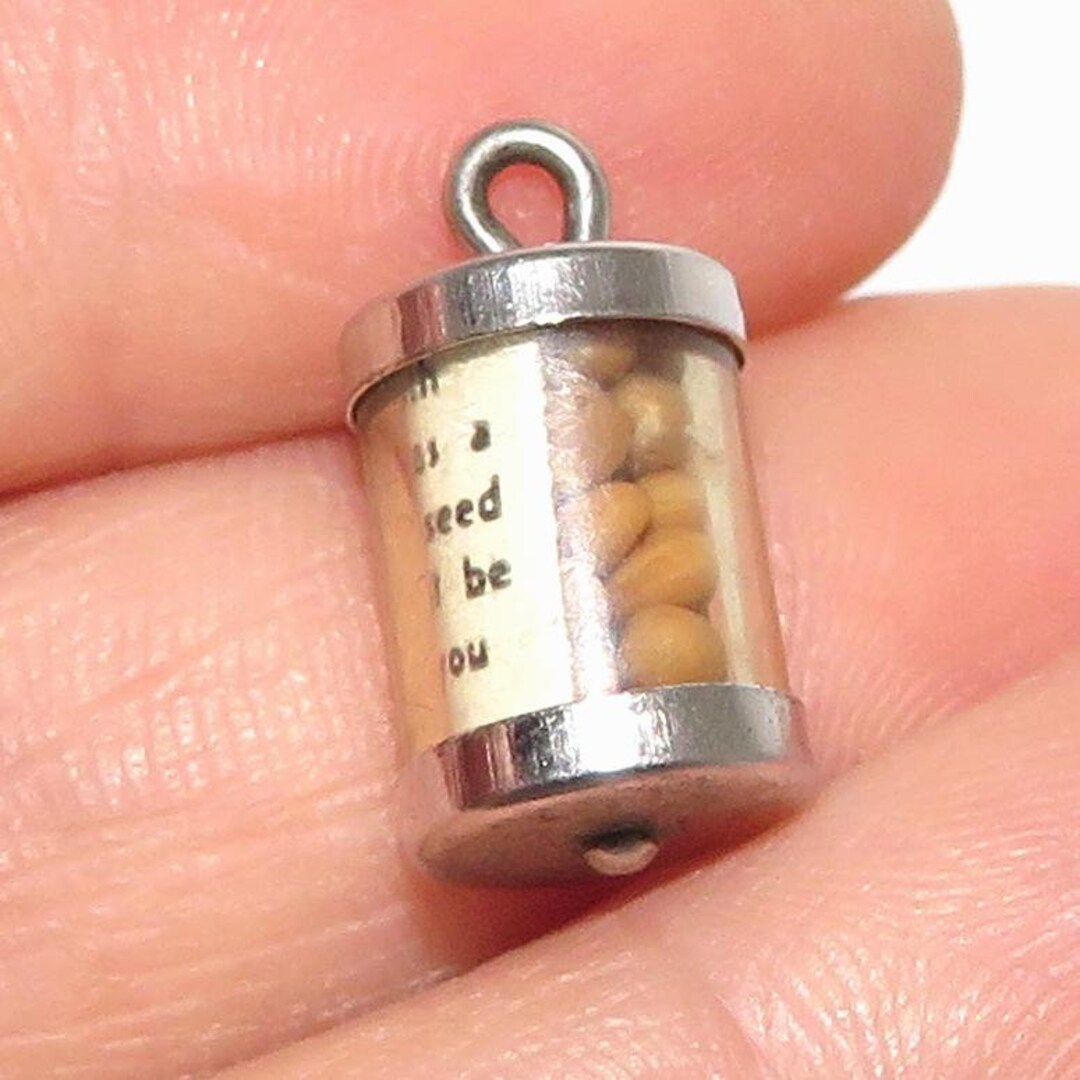 Vintage Beau Sterling Lucky Mustard Seed Charm With Bible Verse - Etsy