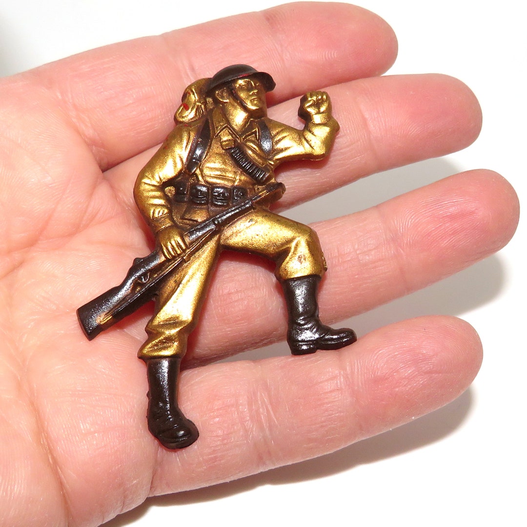 WWII Plastic Soldier Pin - Etsy