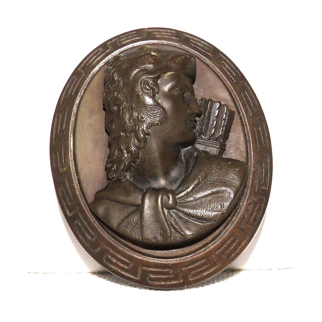 Victorian Vulcanite Cameo Pin - Hercules and the Nemean Lion Skin - Etsy