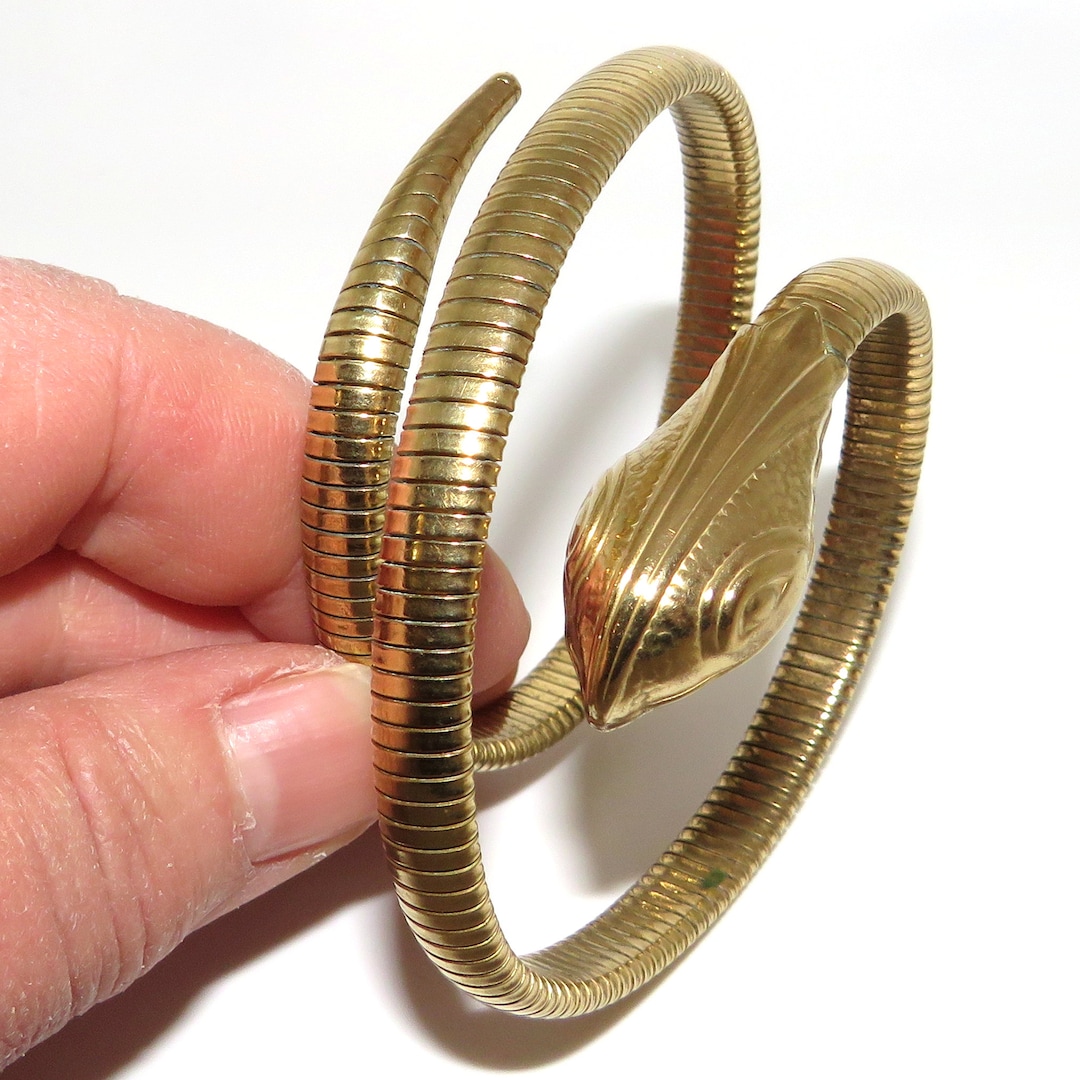 Vintage Snake Bracelet - Gold Plate - Etsy
