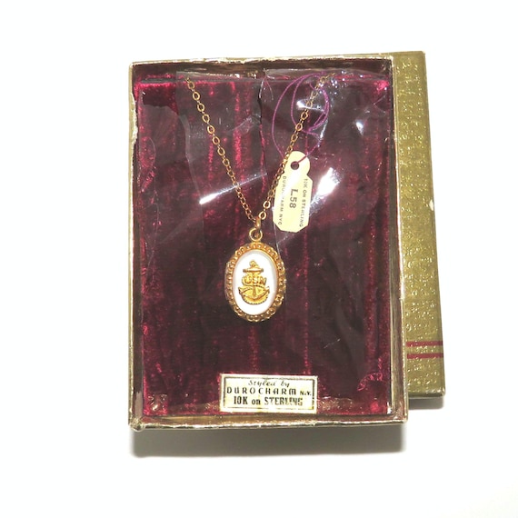 WWII USN Gold on Sterling Locket with Anchor on Mothe… - Gem