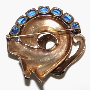 Retro Vermeil Sterling Nordic Pin With Blue - Etsy