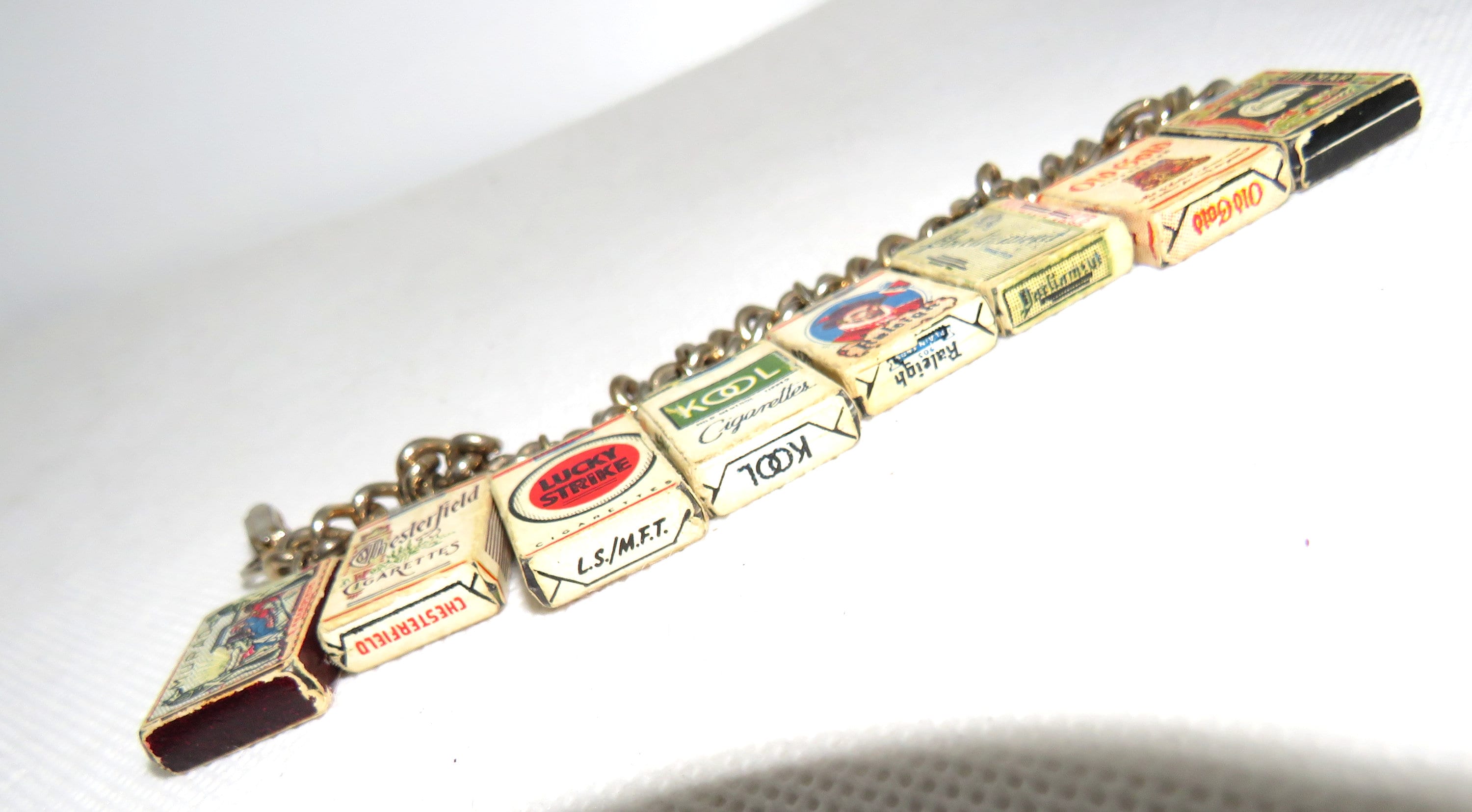 Vintage Cigarette Pack Charm Bracelet - Etsy